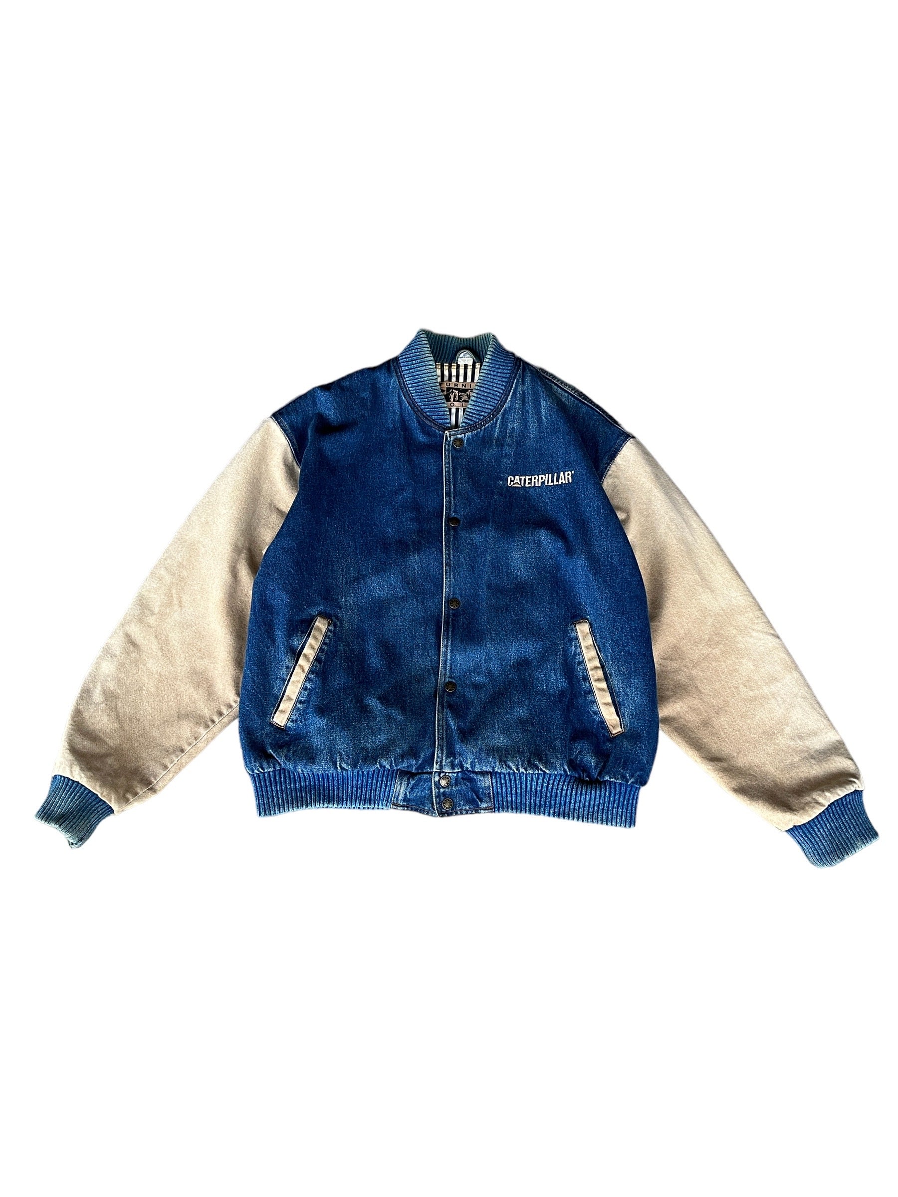 Vintage Caterpillar Denim Bomber Jacket – Unified Clo